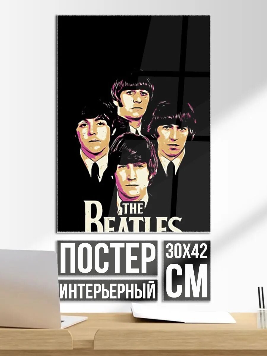 Постер на стену The Beatles faces