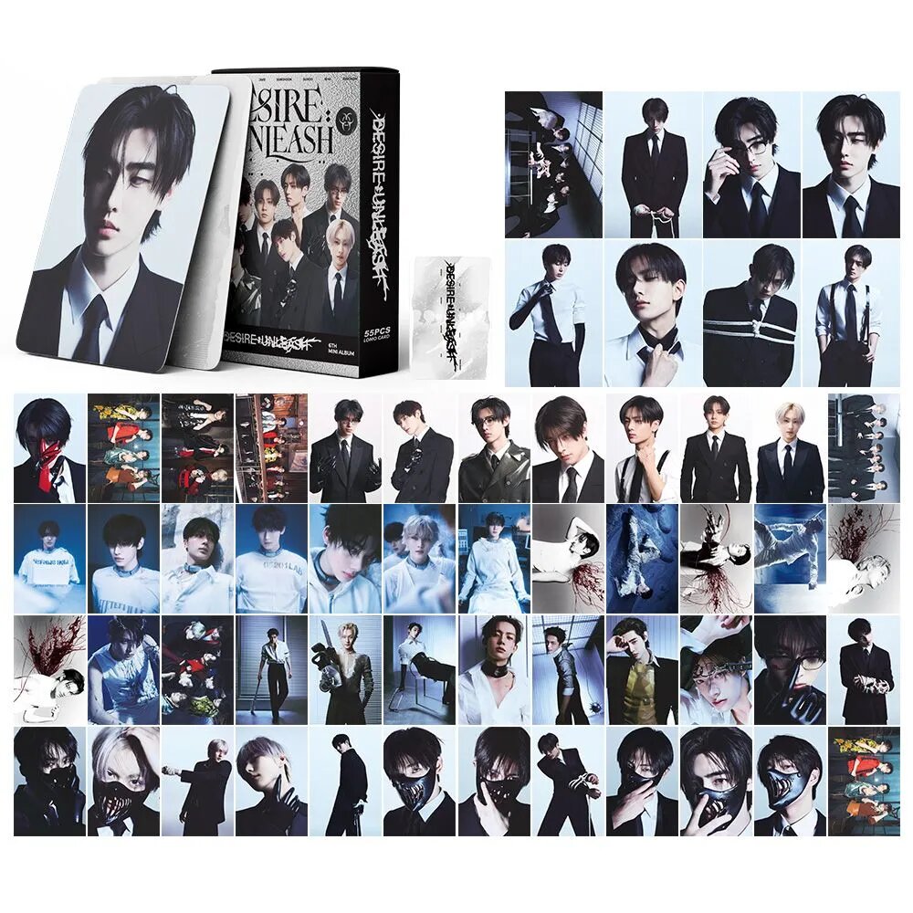 55 шт. LOMO карточек ENHYPEN, K-POP альбом DESIRE: UNLEASH, мини-фотокарточки, 6-й мини-альбом 2025 года, коллекционный постер и открытка для фанатов