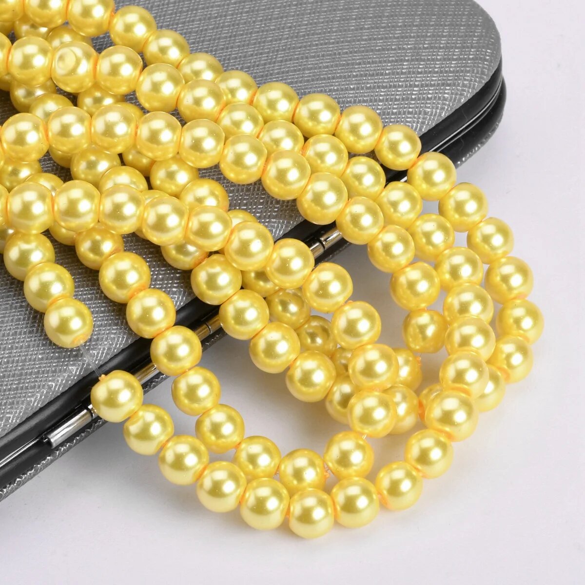 Круглые стеклянные бусины Siancolary 4мм 6мм 8мм 10мм 3mm (220pcs), Желтый, Golden Yellow