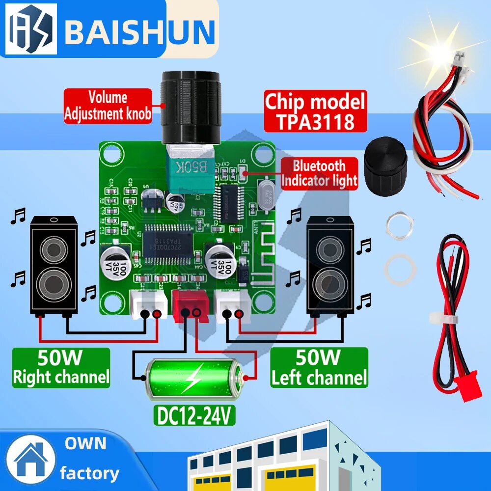 Bluetooth усилитель плата баishundianzi XH-A414