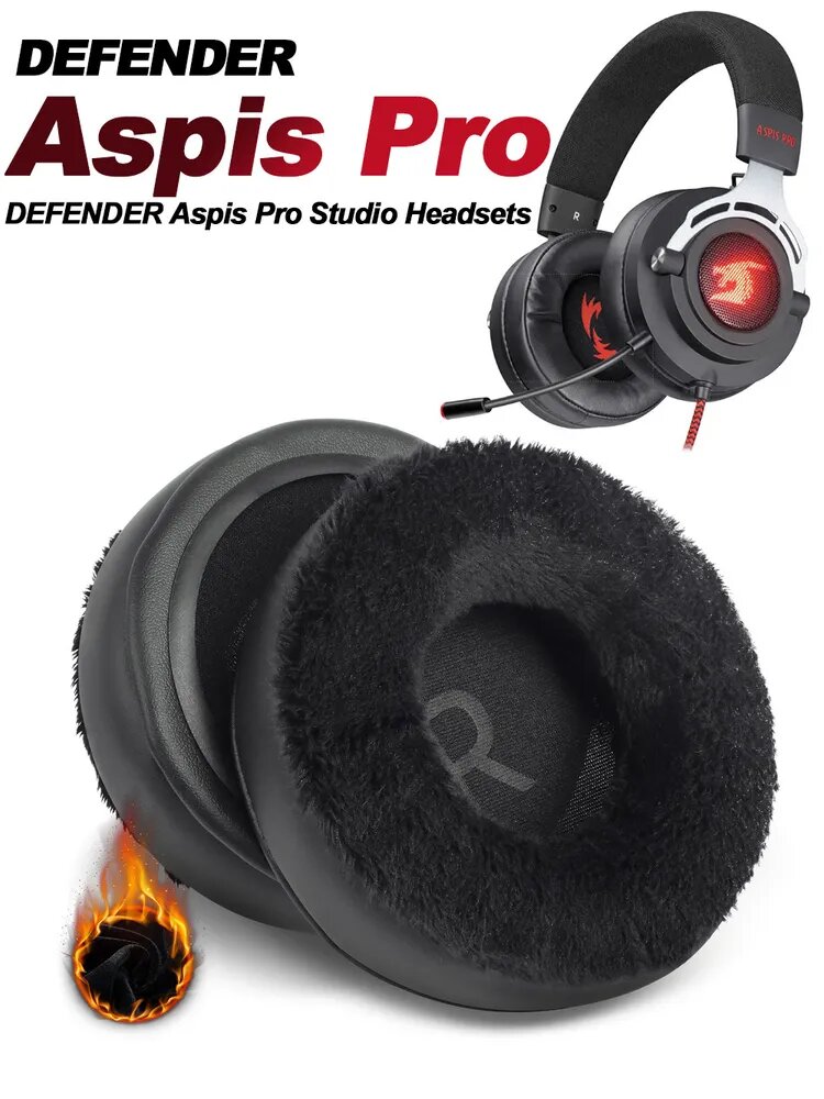 DEFENDER Aspis Pro Амбушюры для наушников Флисовая ткань, теплая, идеально подходит для зимы.