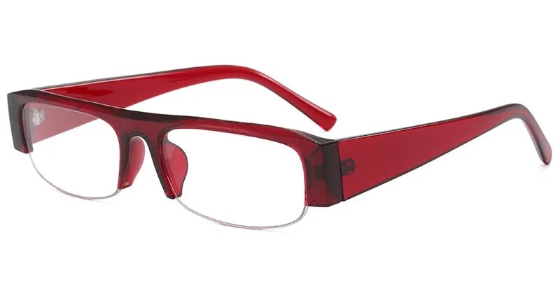 GEVE полуоправы пластиковые маленькие квадратные прозрачные Red Clear, Красный