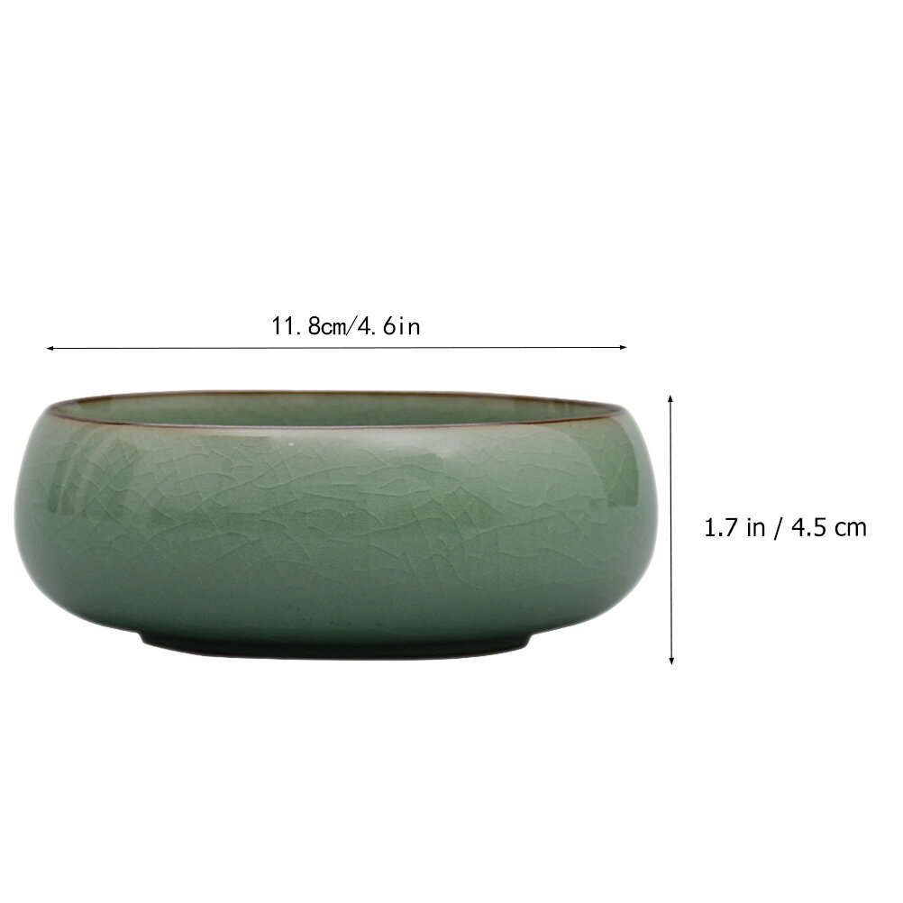 Ваза Для Мытья Кистей Из Фарфора 1 Шт Светло-Зеленая Размер 11.8X11.8X4.5Cm