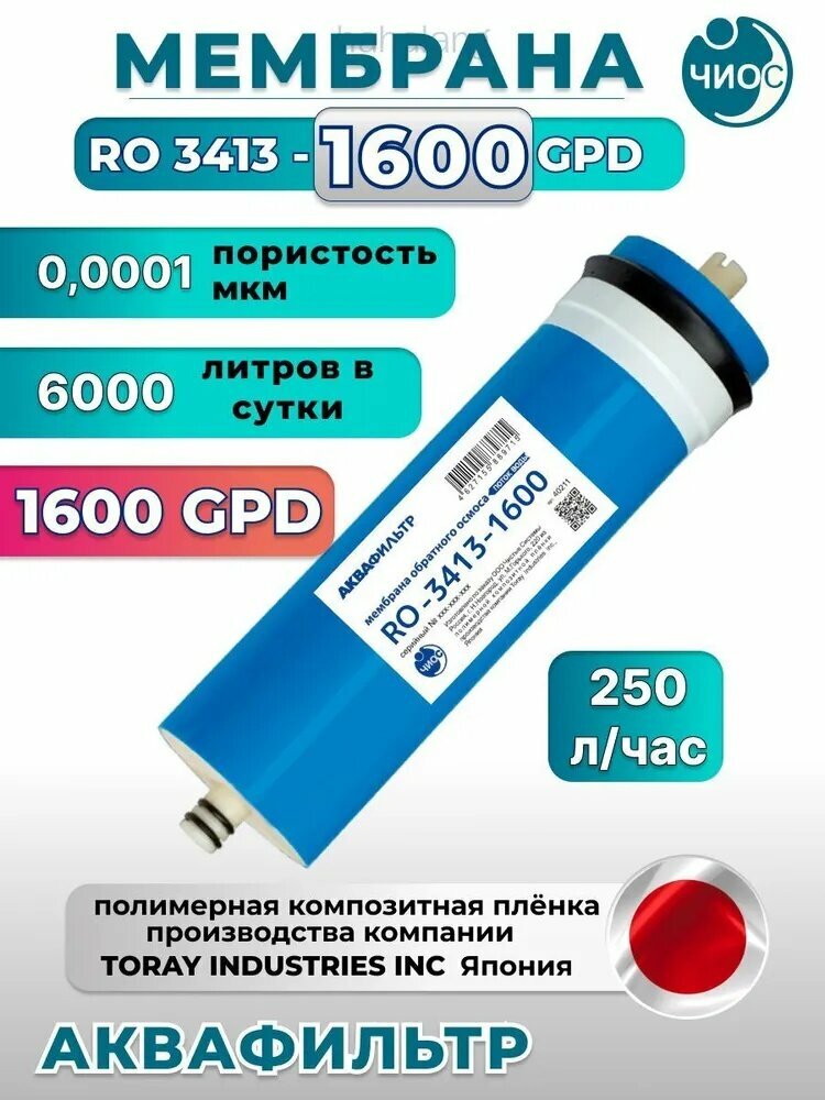 Эксклюзивная мембрана Аквафильтр 3413 с производительностью 1600 GPD для обратного осмоса