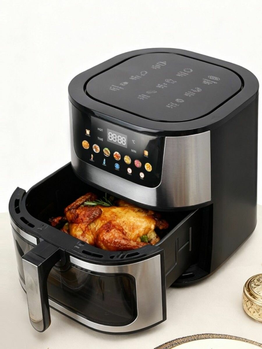 Hoco фритюрница (аэрогриль) Air Fryer 7L (HE23), 1400 Вт, серебристый
