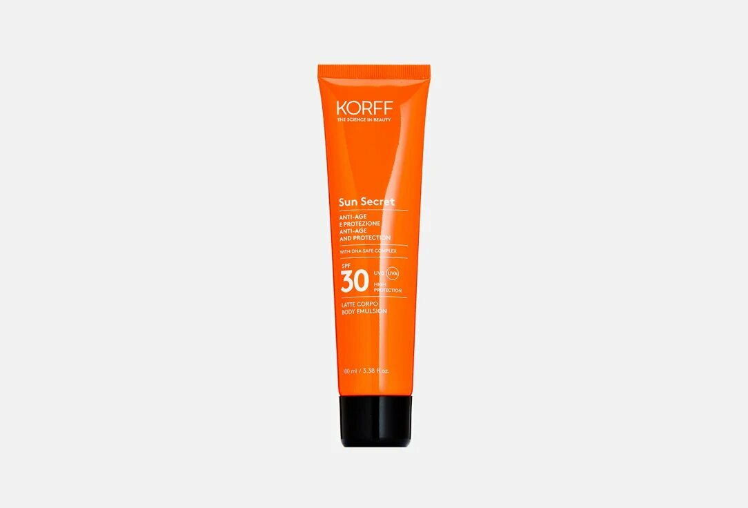 KORFF Sun Secret ANTI-AGE AND PROTECTION BODY EMULSION Солнцезащитная эмульсия для тела SPF 30 100мл