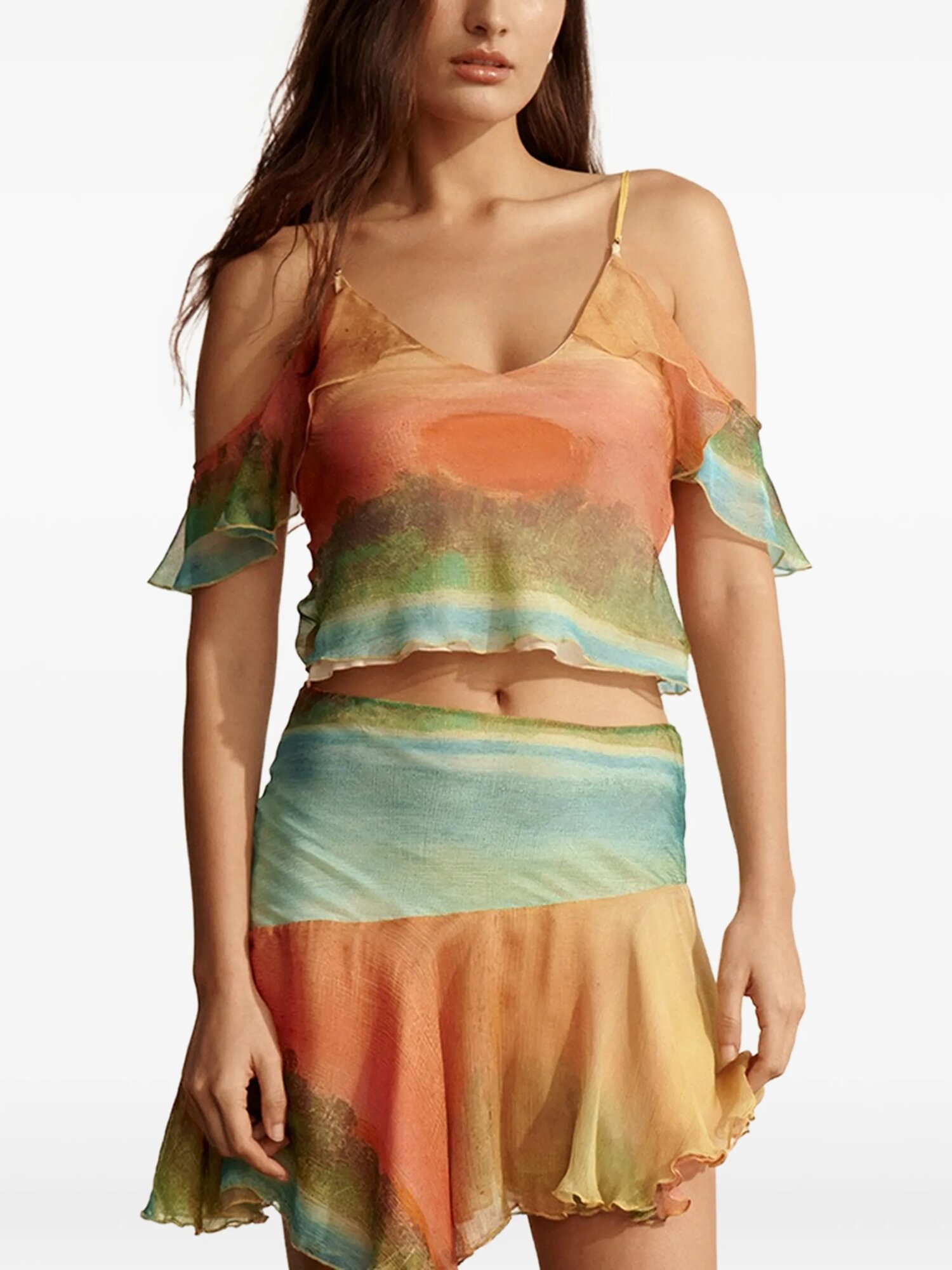 Блуза Donde Esteban Ruffled silk-chiffon blouse, размер 44 — фото 1