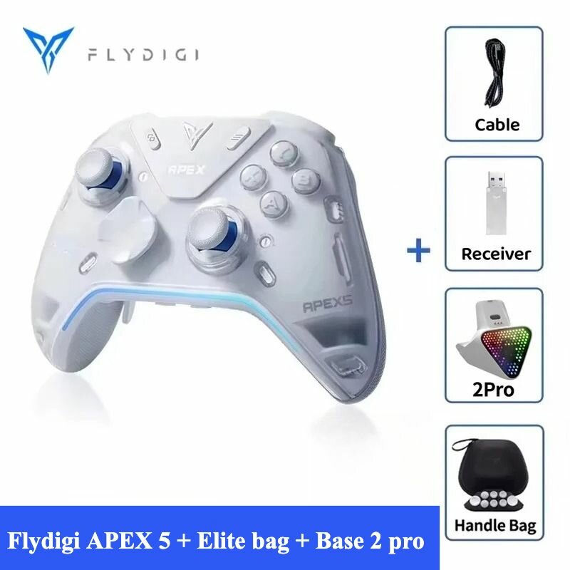 Flydigi APEX 5 + bag + base Беспроводной игровой контроллер с точным управлением и иммерсивной вибрацией для ПК Suporte Switch 2 Mobile TV Box