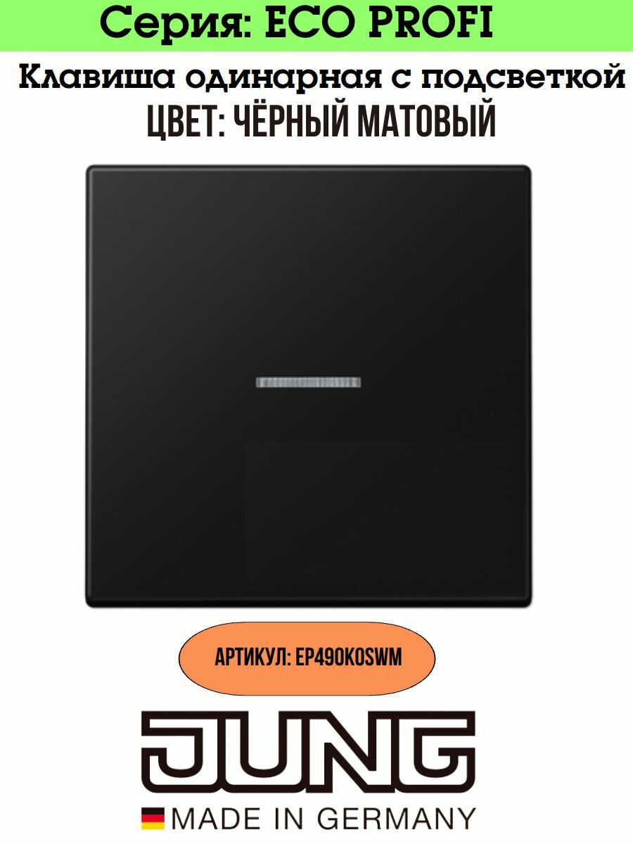 Клавиша для выключателя или кнопки с подсветкой Jung eco profi