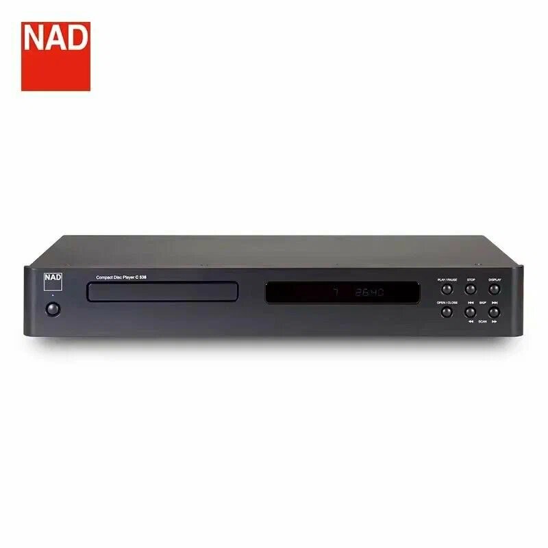 CD-проигрыватель NAD C538, Черный, 24 бит, 192кГц, 2.2В, Фронтальная загрузка