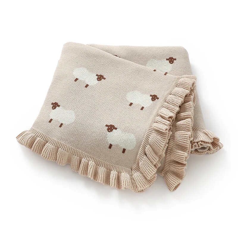 Одеяло детское с овечками, хлопок, 82W3626