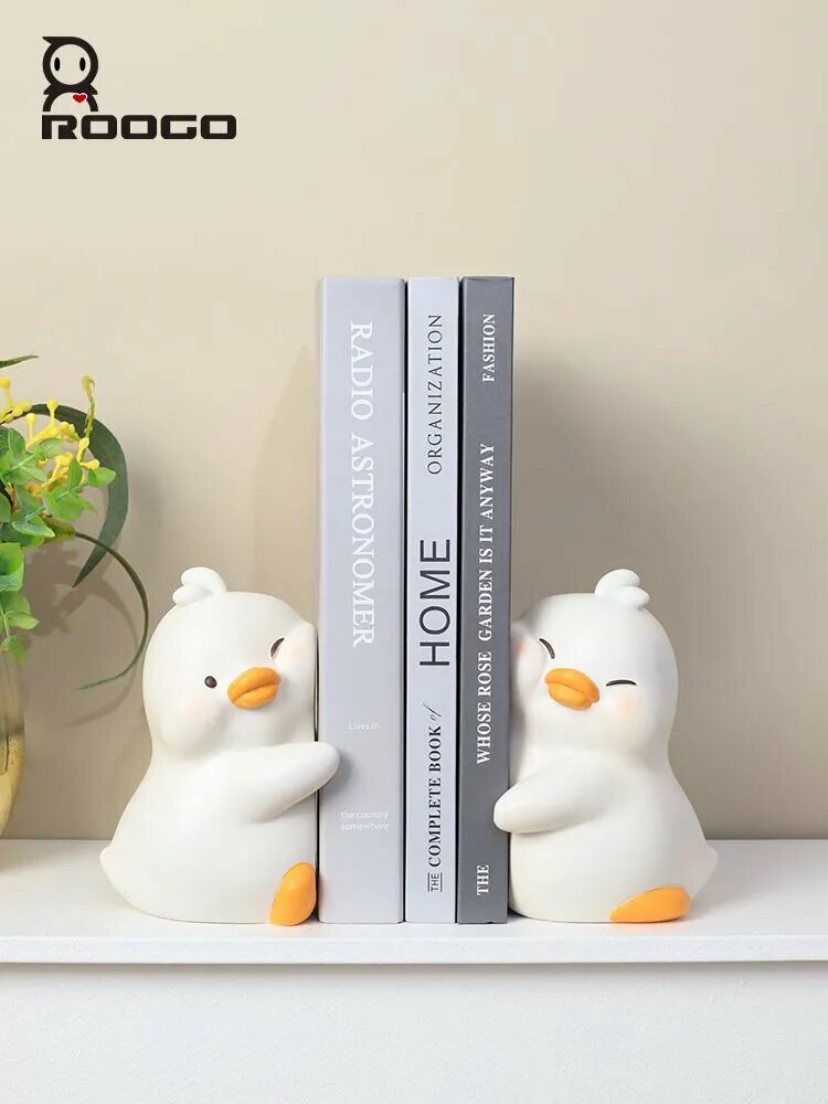 Милый книжный шкаф из смолы, маленькая желтая утка, наклейки для домашнего кабинета, украшение рабочего стола