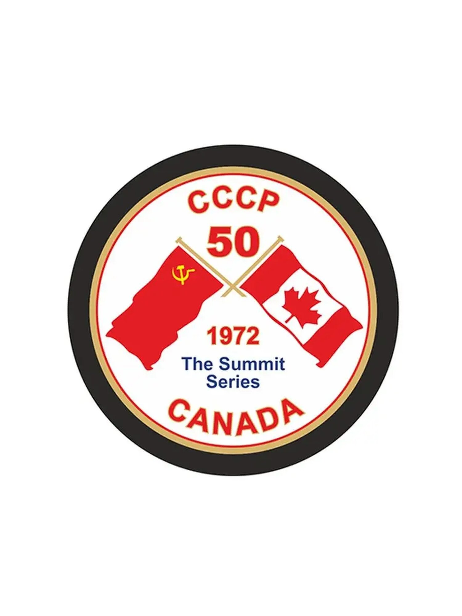 Шайба Sportfanat 50 лет Суперсерии 1972 СССР - CANADA, 76 мм, черный
