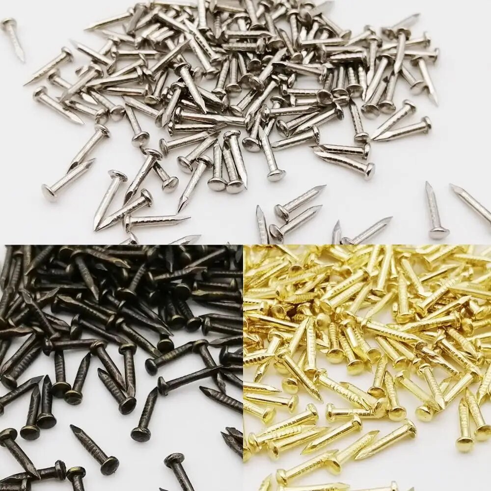 Мини-гвозди HZYUEGOU golden 1.2x10mm для шарниров
