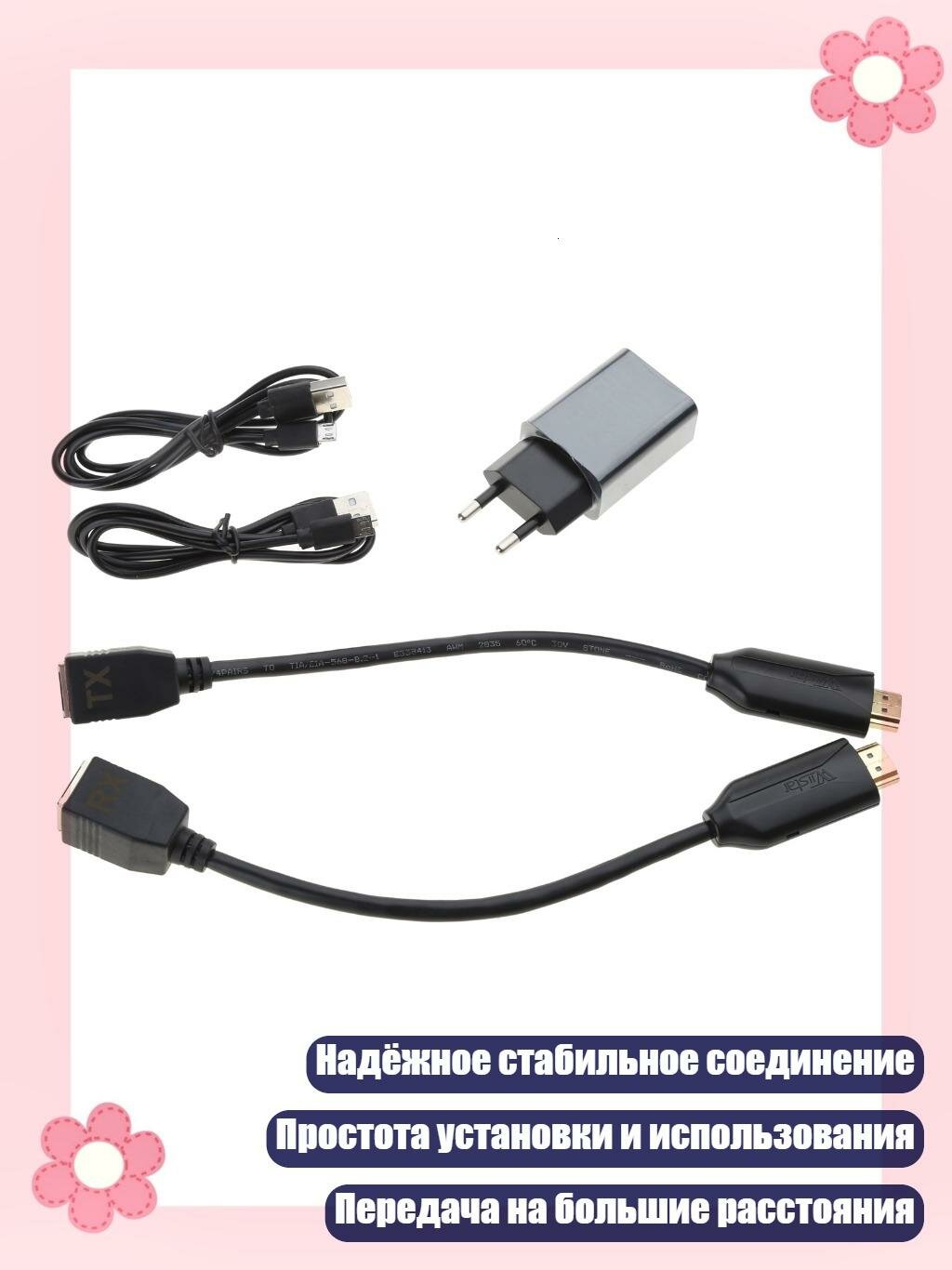 HDMI-удлинитель TX/RX с разъёмами RJ45