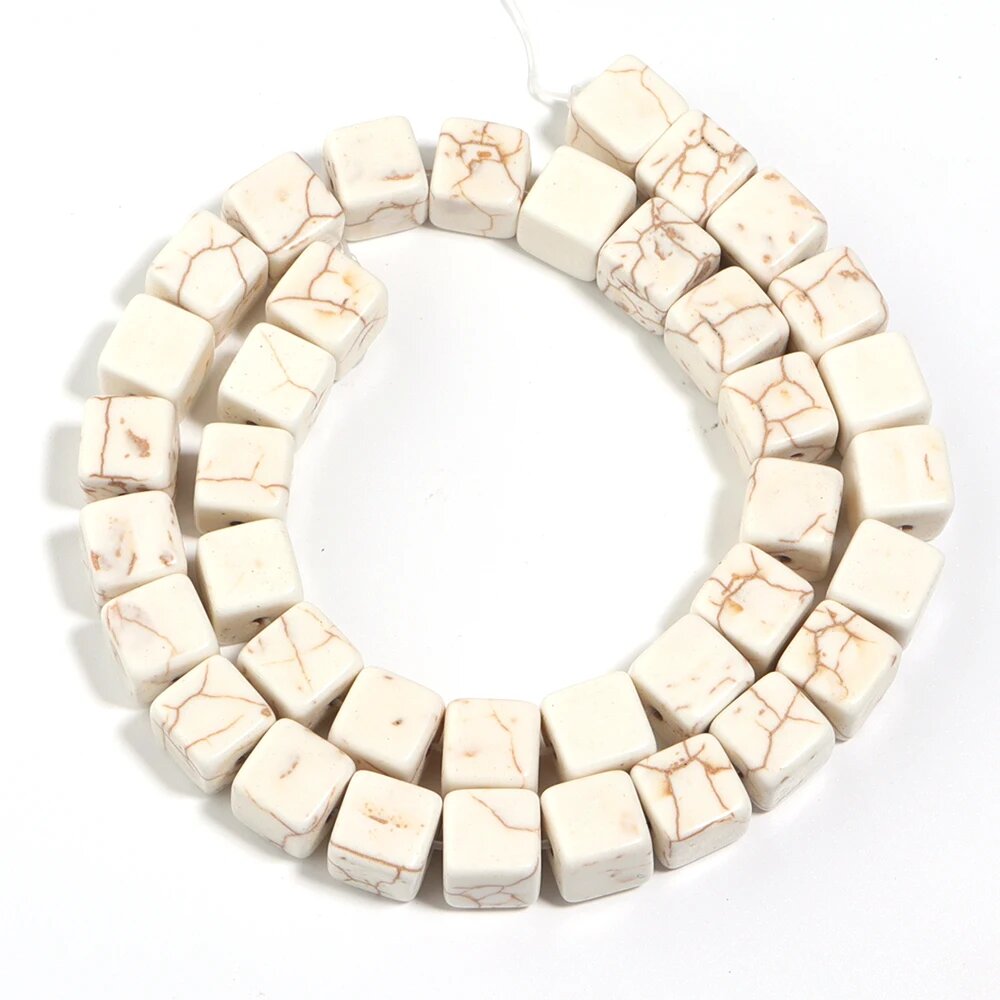 Бусины из бирюзы 4/6/8/10 мм 10mm, White