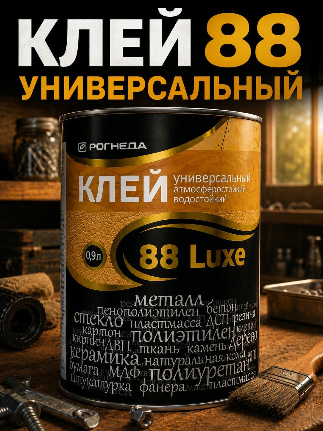 Клей 88-Luxe, универсальный, водостойкий, 0,9 л универсальный водостойкий
