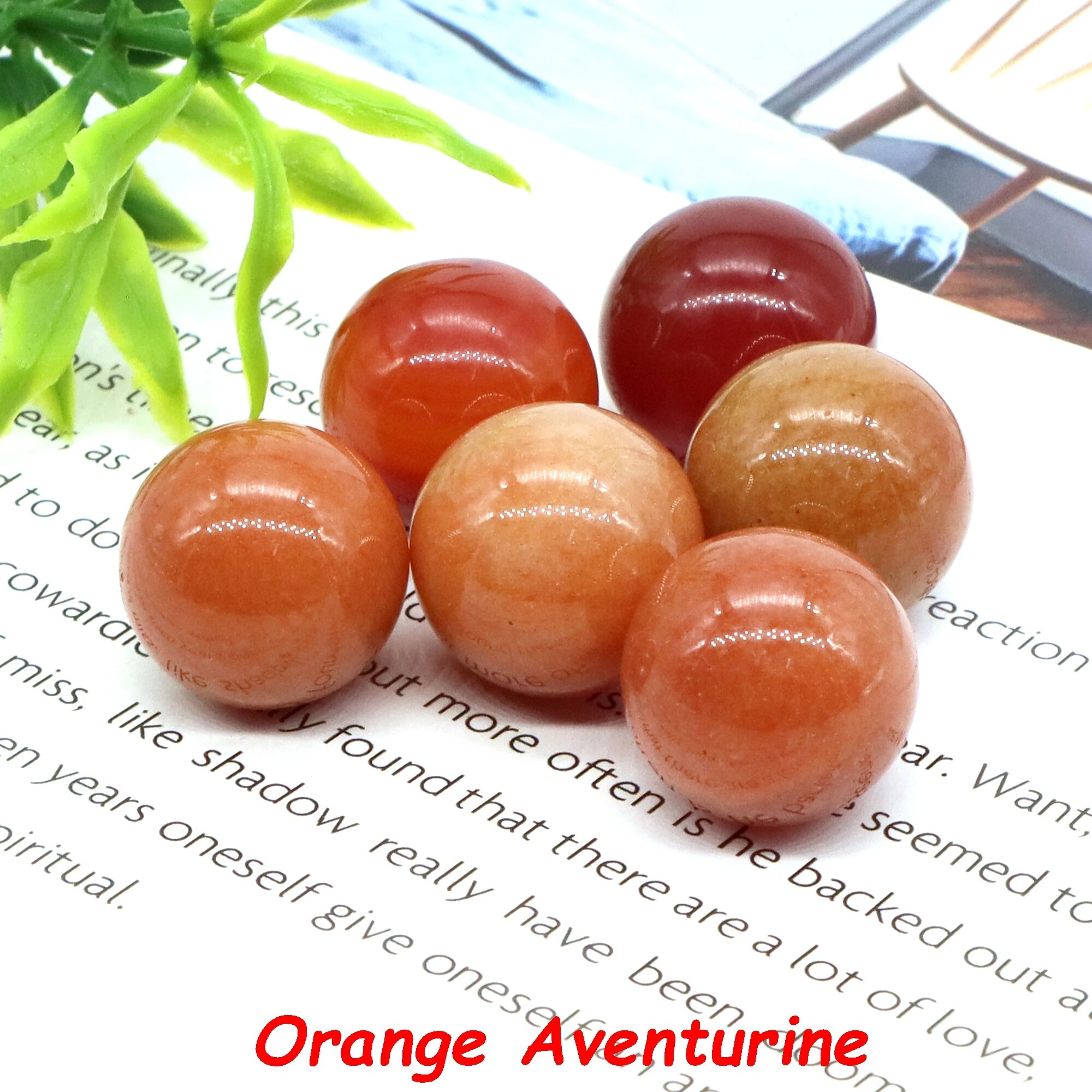 Розовый кварц аметист шары из камня 20 мм Оранжевый, 1PC, Orange Aventurine