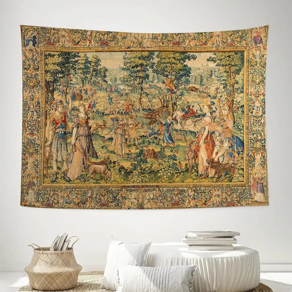 Средневековый гобелен из полиэстера и хлопка, 70x100 см 250x180CM, ZQ-260506353