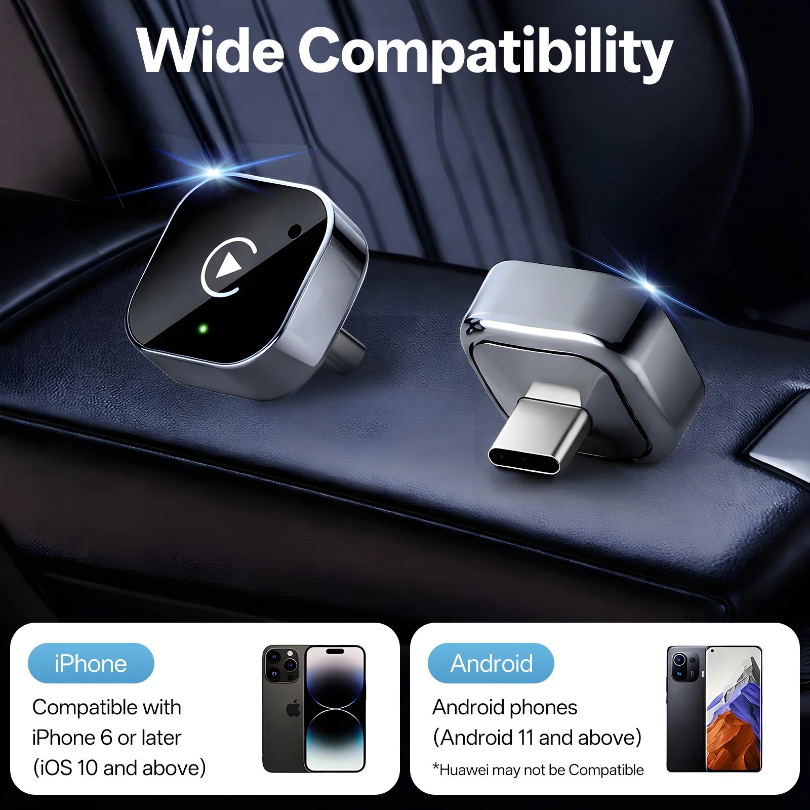 Беспроводной Адаптер CarPlay 2026 Года Выпуска: Bluetooth Wi-Fi, Plug & Play