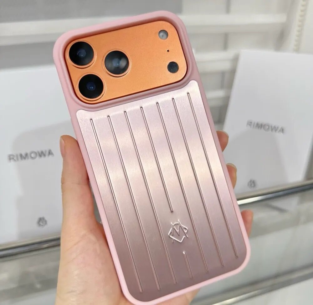 Чехол для iPhone 17 Pro Rimowa, дизайн в стиле чемодана
