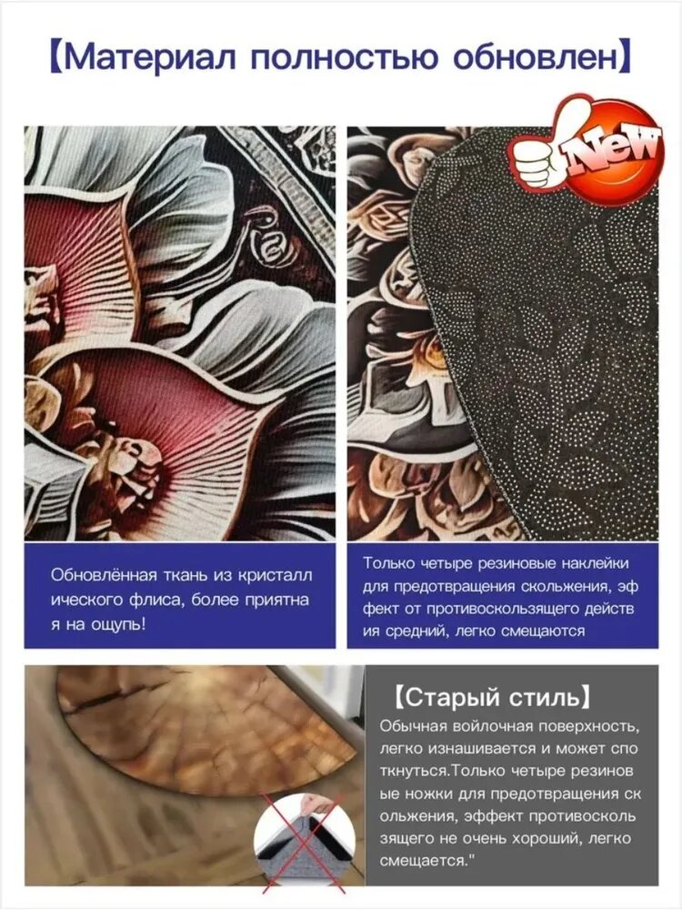 Спиральный каменный коврик для ванной комнаты 60x90 см, 1 штука — фото 1
