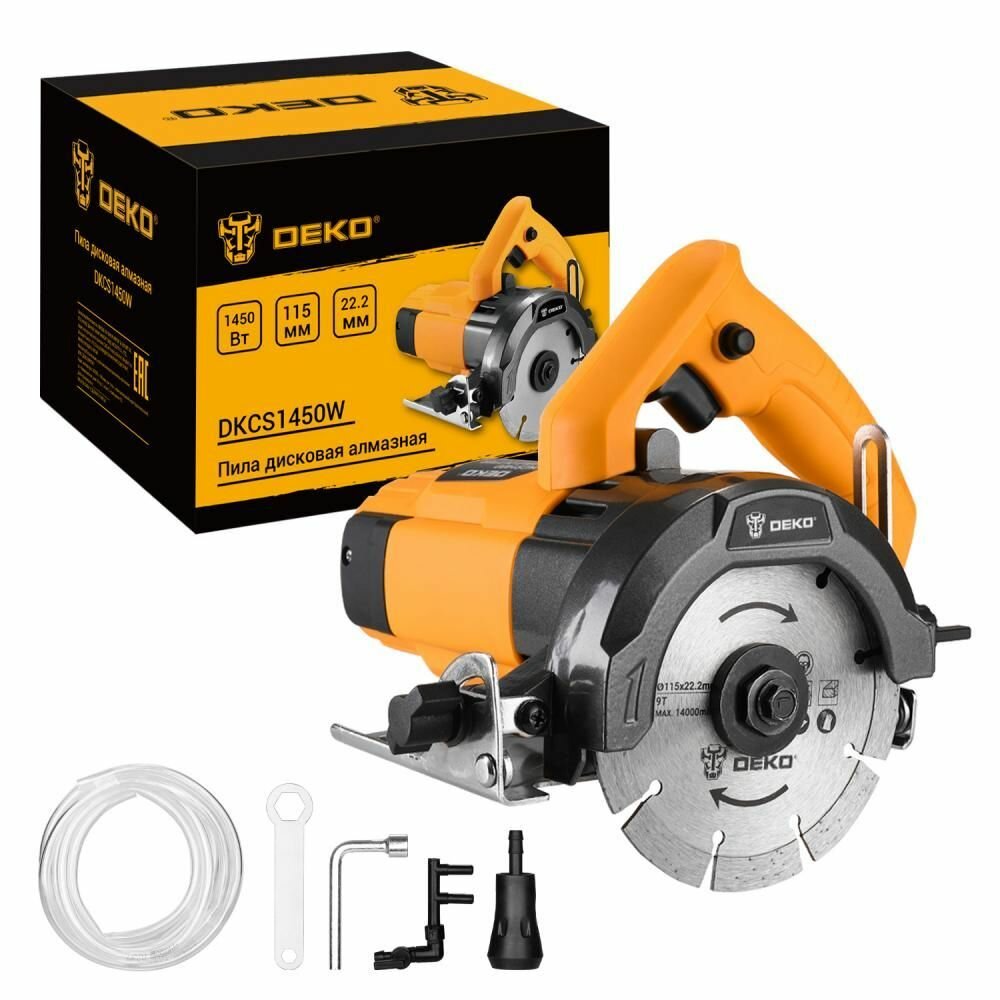 Пила дисковая алмазная DEKO DKCS1450W 115мм 1450Вт с подачей воды 084-1048