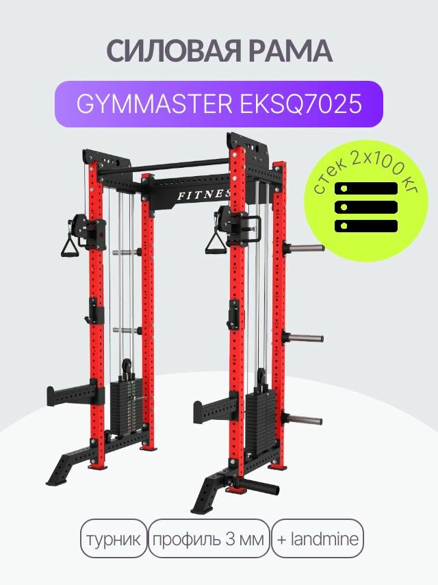 Силовая рама с двойной регулируемой тягой Gymmaster EKSQ7025