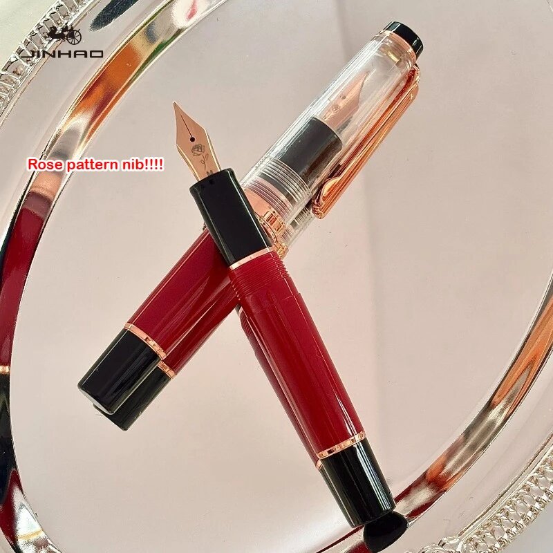 JINHAO 82 MINI черное-красное с розами Бордовый, M, Black Red