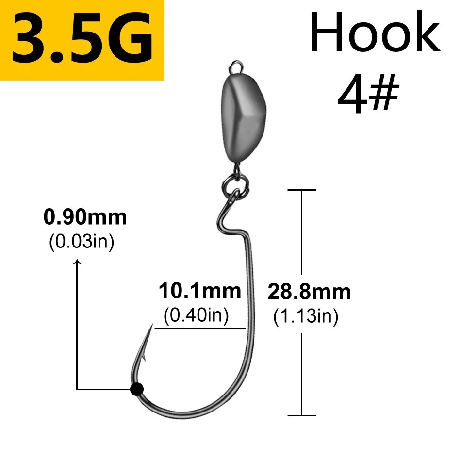 Джиг-головка 3.5g, Hook 4#, 10.1mm, 28.8mm