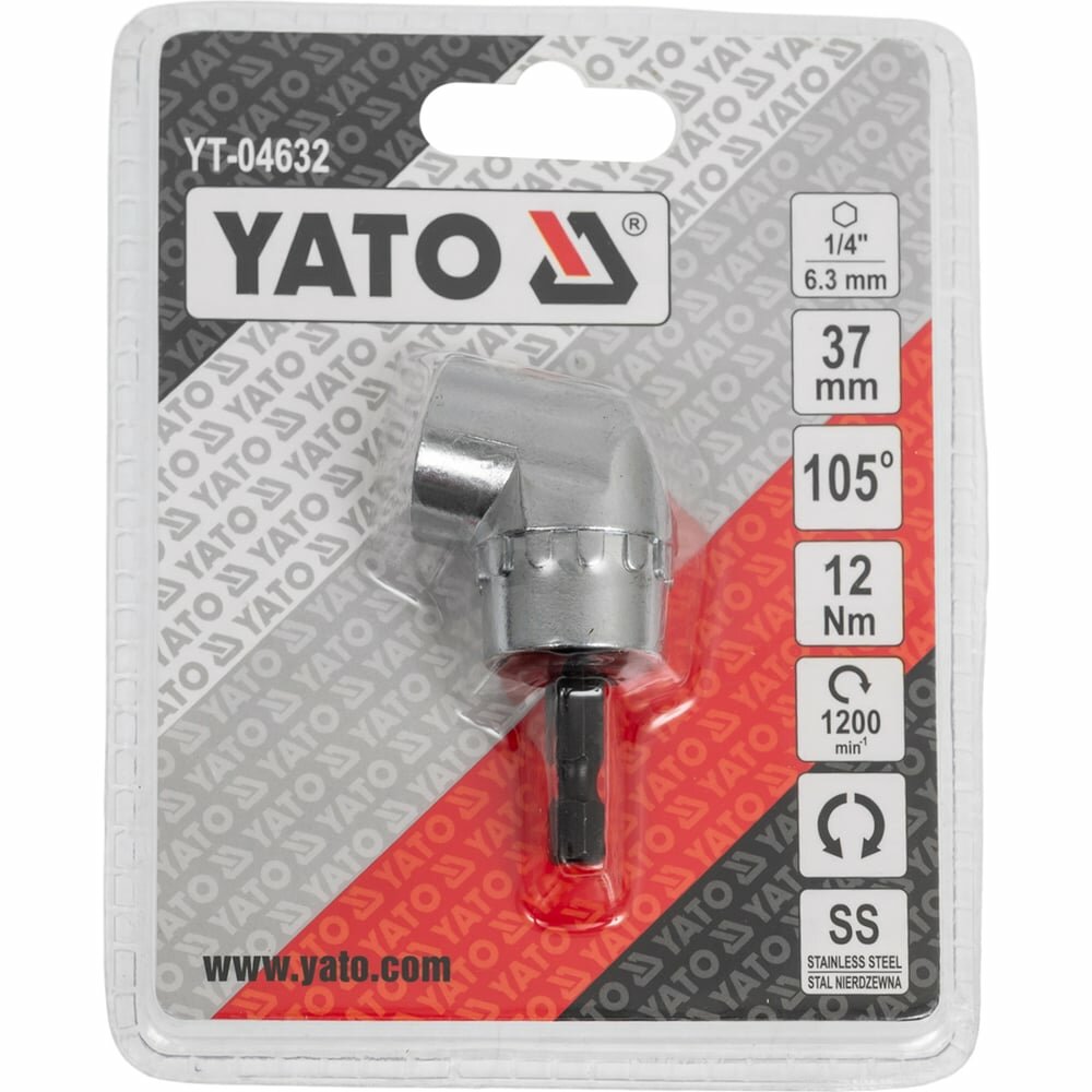 Адаптер угловой для бит YATO 37мм, 1/4" YT-04632 361404632 092 1