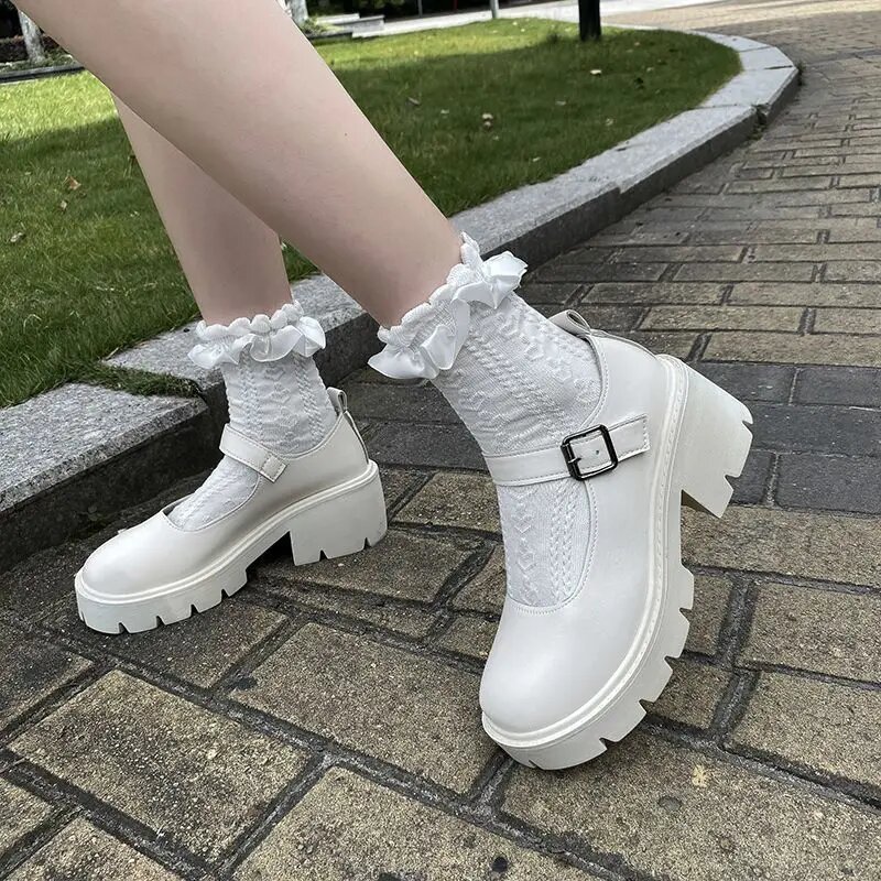 Новые кожаные туфли JK Mary Jane с толстой подошвой, размеры 31-46, для косплея, униформы, женские летние туфли в стиле Лолита, японский стиль.