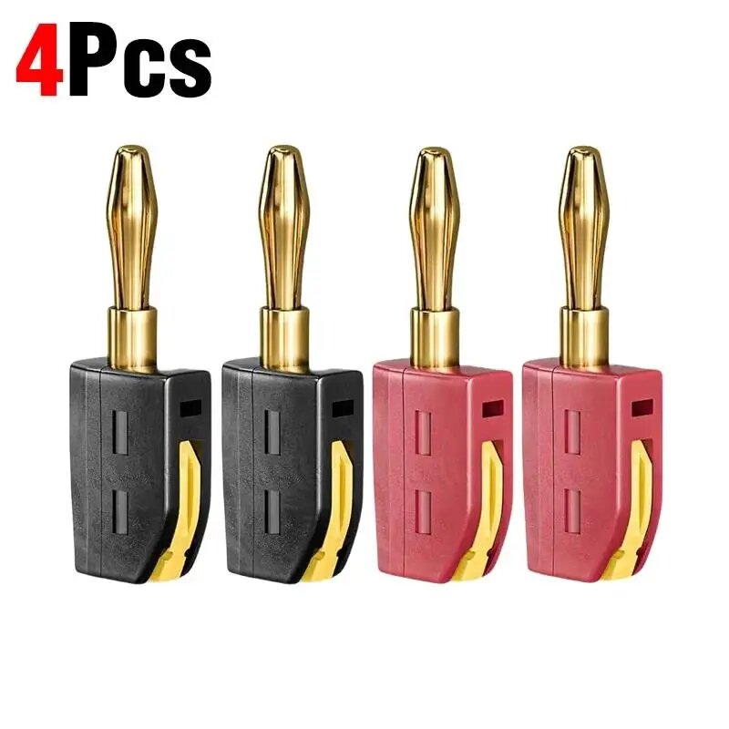Банановые разъемы QUERPXAF, позолоченные, 4 мм, 32А, 2 Red 2 Black