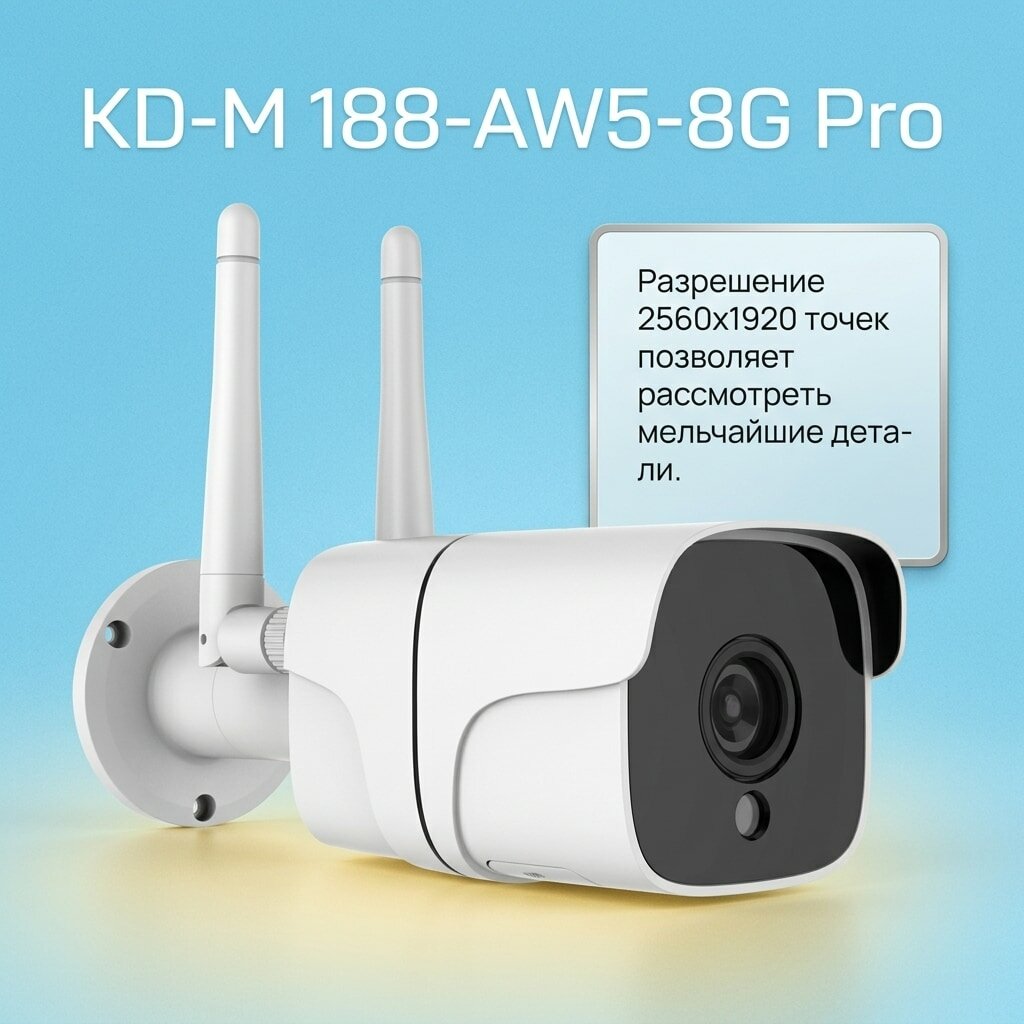 Уличная 5-мегапиксельная Wi-Fi IP-камера KD-M 188-AW5-8G Pro