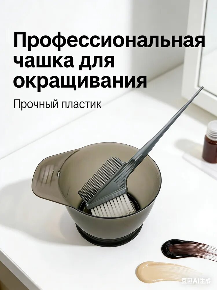 Миска для смешивания краски Gressio с мерной линейкой 600 мл, парикмахерская чаша для окрашивания и осветления волос