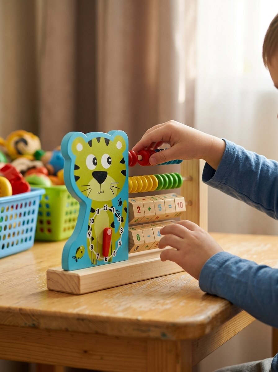 Развивающая игрушка "Счёты, часы, математика", 3 в 1, от 3 лет