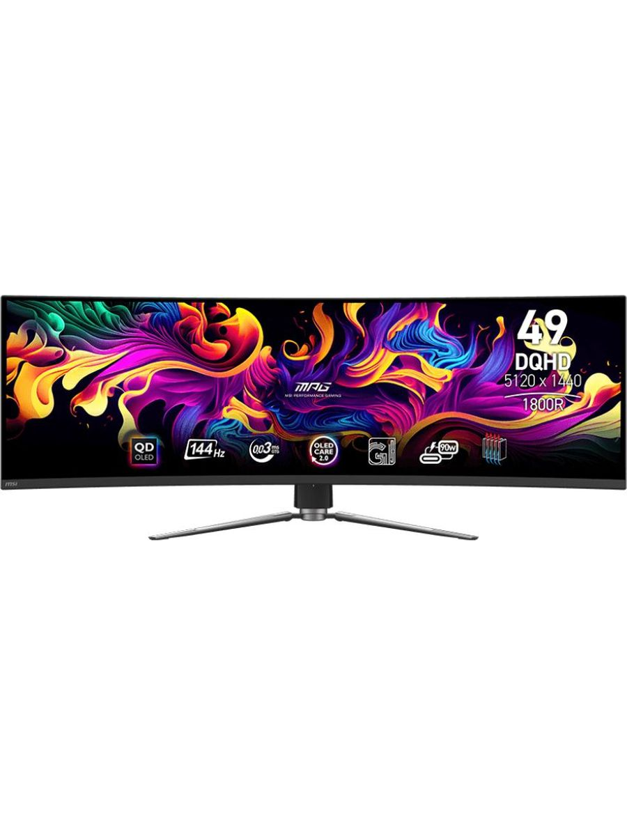 49 Монитор MSI MPG 491CQP QD-OLED 49 QD OLED 144 Гц 2xHDMI 1xDP изогнутый экран