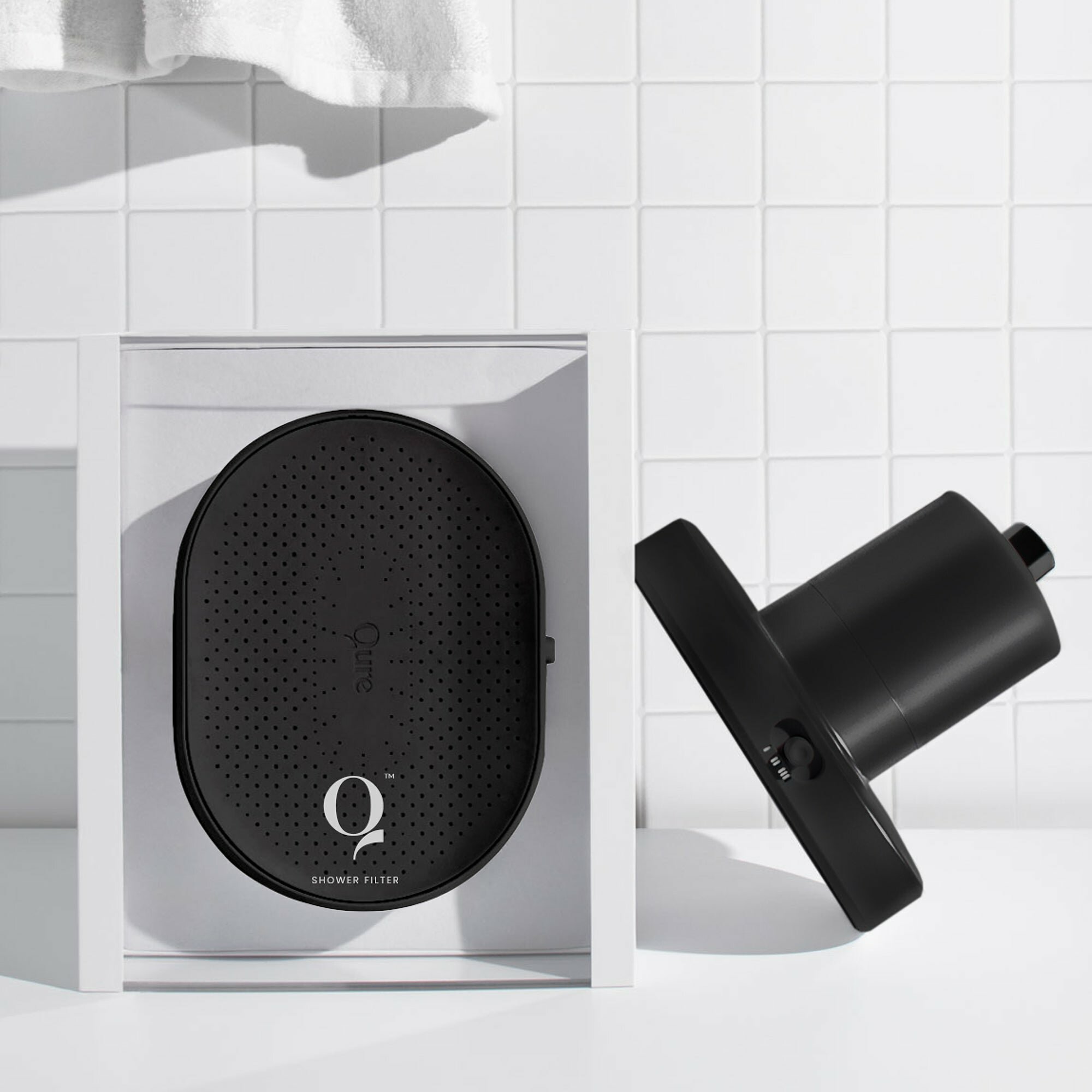 Qure Фильтр для душа SHOWER FILTER, черный, на 3 месяца