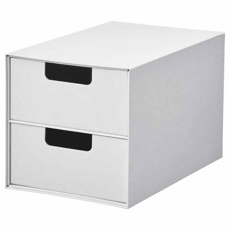 Органайзер для хранения вещей IKEA FJ DERHARV мини-комод 2 ящика, белый, 16x25 см 105.969.00