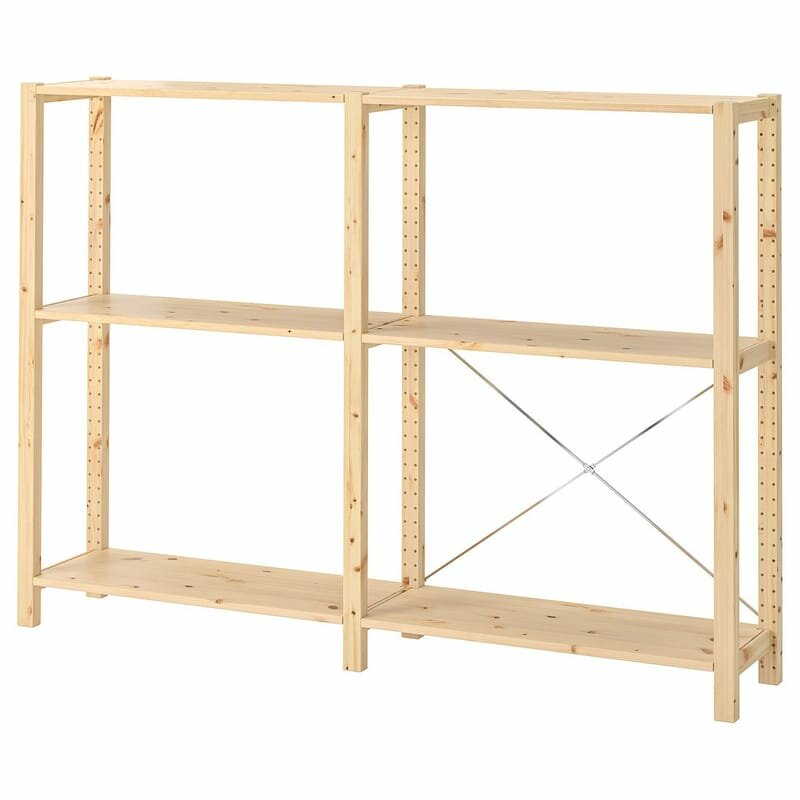 Полка IKEA IVAR 2 секции/полки 994.039.36, сосна, 174x30x124 см