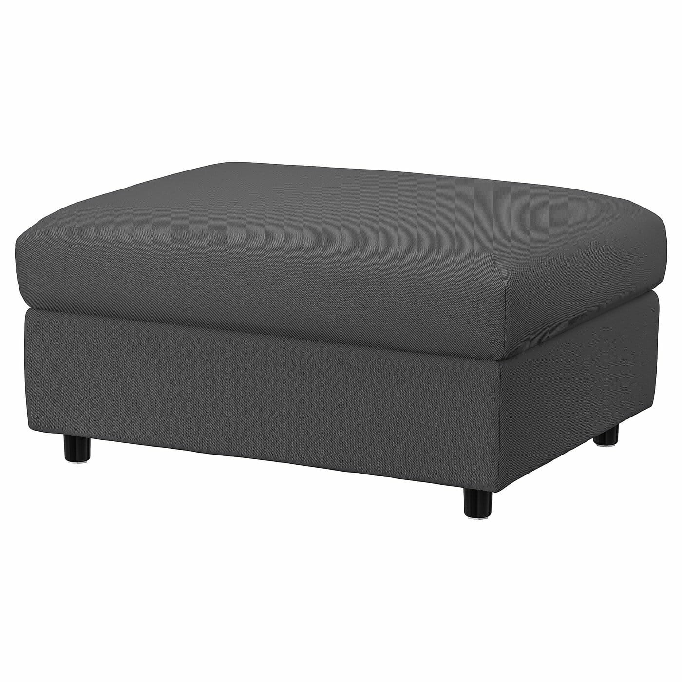 Пуф IKEA VIMLE подножка со скрытым отсеком, серый 393.925.92