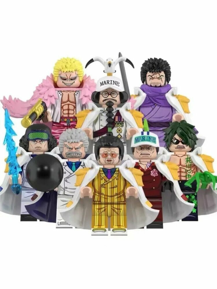 Аниме фигурки Ван Пис(One Piece)/Набор игрушек минифигурки 8 шт/Коллекционные фигурки