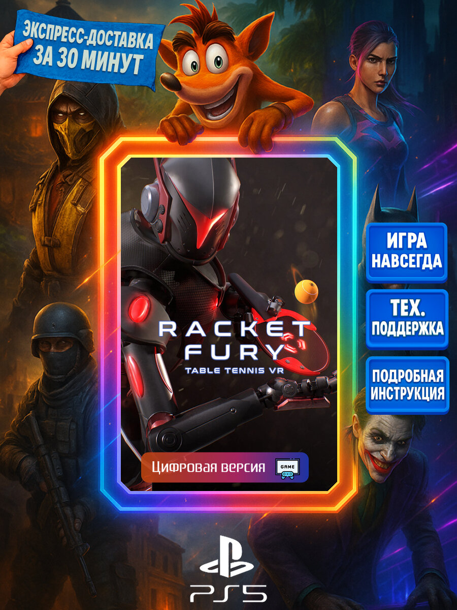 Racket Fury: Table Tennis VR PS5 | Моментальная доставка | Английский язык | Имитация