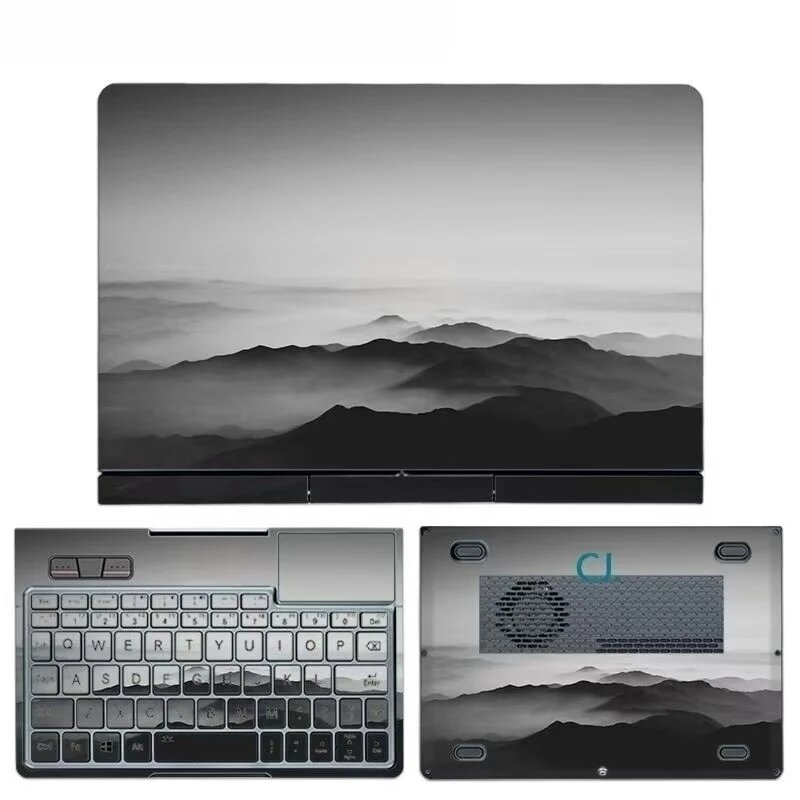 Наклейка на ноутбук GPD Pocket 4, серый пейзаж
