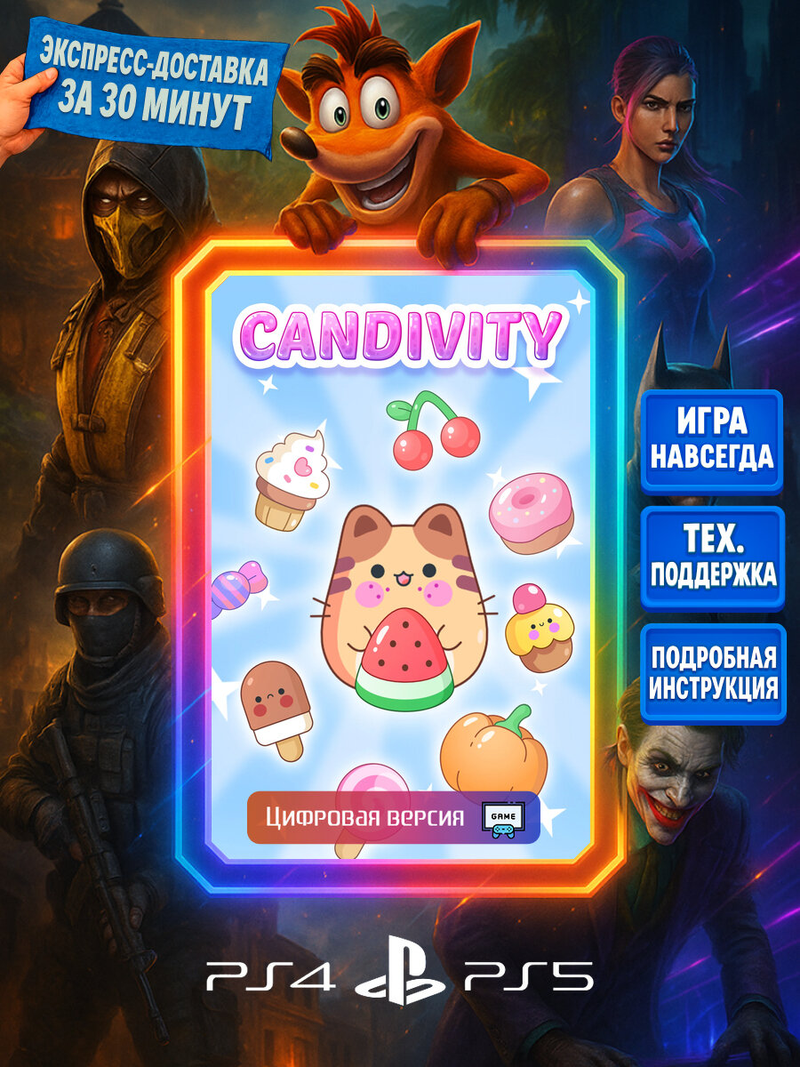 Candivity PS4/PS5 | Моментальная доставка | Английский язык | Для вечеринок