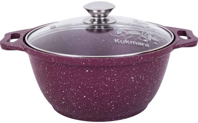 Кастрюля 2л Kukmara К21TSM Trendy style вишневый, алюминий, антипригарное, крышка стекло