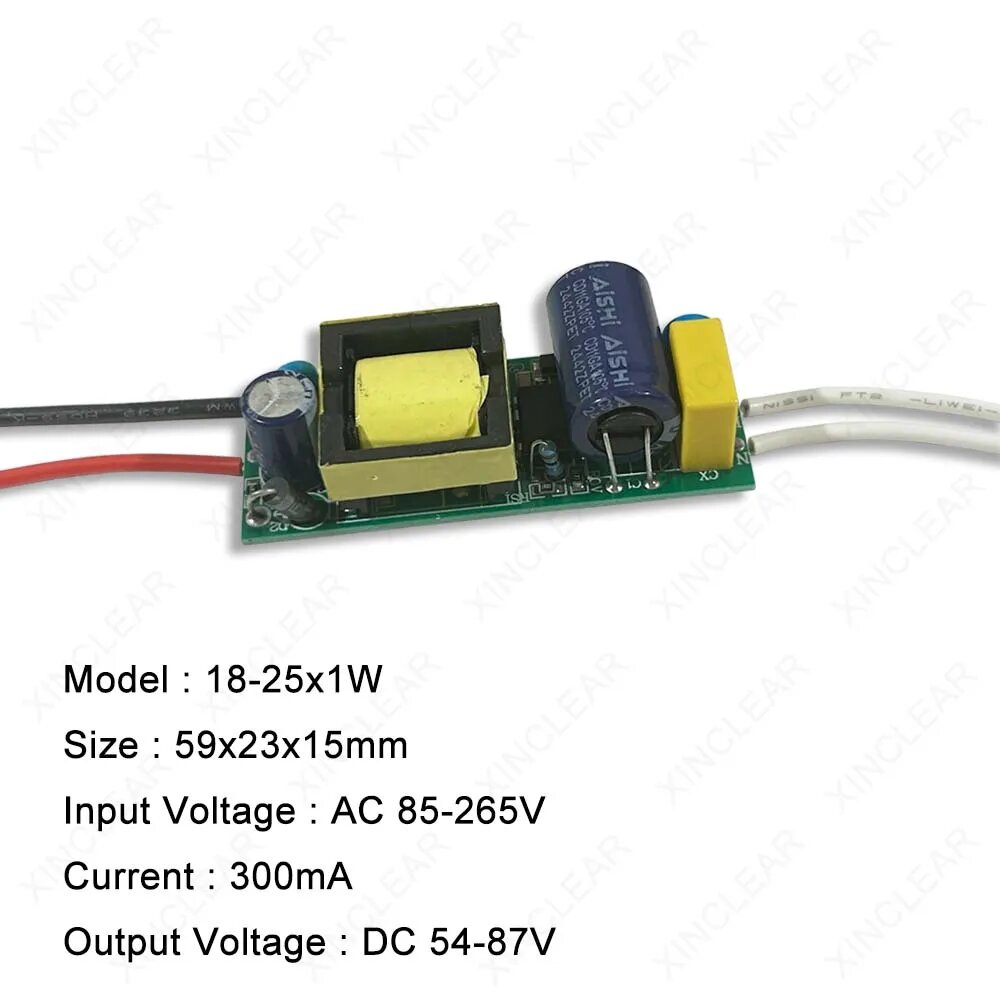 LED драйвер 54-87V, 300mA, 18-25x1W-PCB