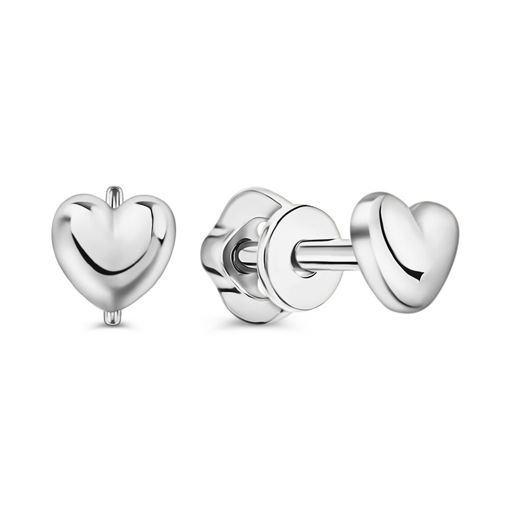 Серьги пусеты, серебро, 925 проба, родирование