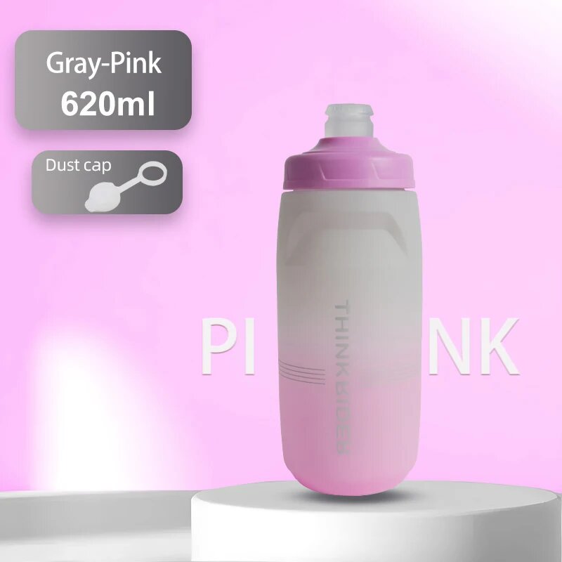 ThinkRider велобутылка 620/750 мл пластиковая Розовый, Gray-Pink 620ml