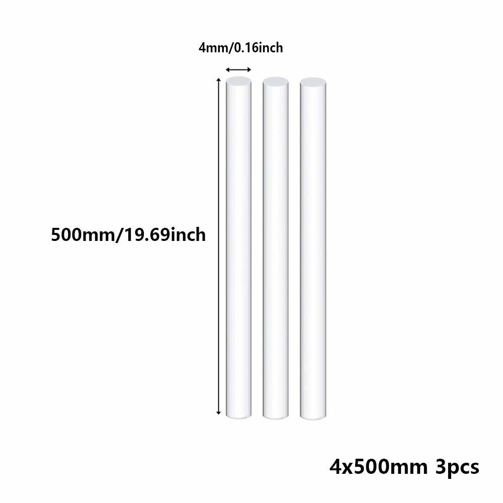 Прозрачные акриловые стержни 2/3/4/5/6/8/10/12/14 мм, 500 мм 4x500mm 3pcs